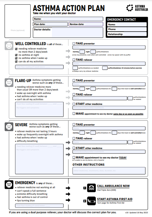 Asthma Action Plans for Kids: Be Prepared | Asthma Australia